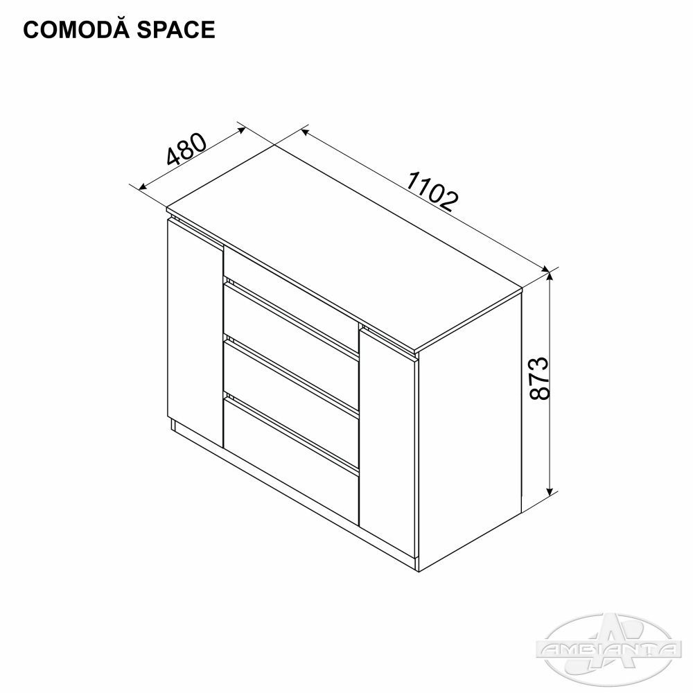 Comoda SPACE Alb