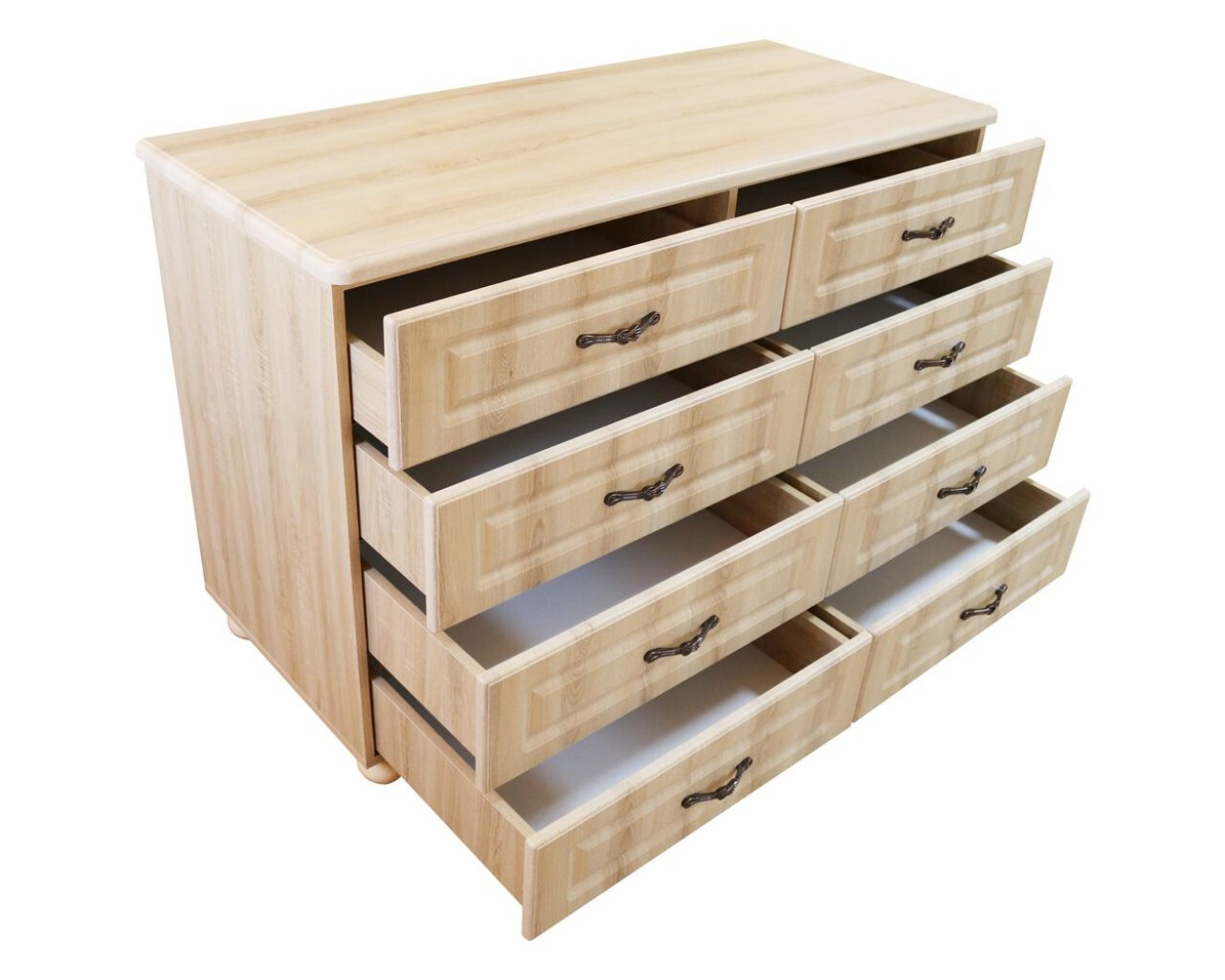 Comoda Dynasty Sonoma cu 8 sertare si blat MDF