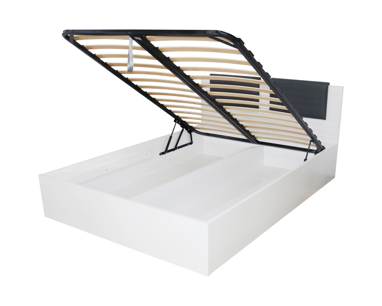 Dormitor Laguna cu pat 160x200 cu lada Alb cu Gri